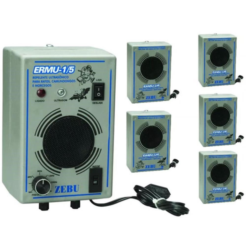 Espanta Rato e Morcego e 5 Unidade Remota Zebu ERMU 1/5 e UR 10782-10790X5 - CASA ATIVA LTDA