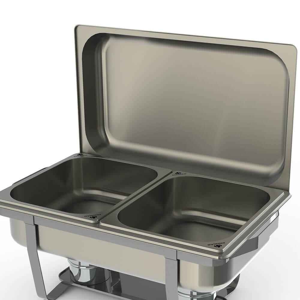 Rechaud Retangular Progás PR-111 2 Cubas GN 9L Aço Inox Para Buffet ...