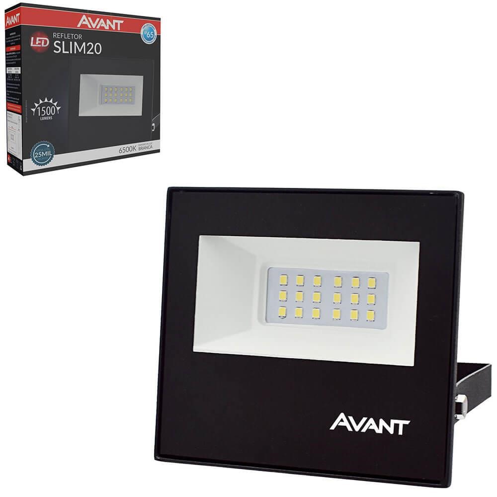 Kit 2 Refletores LED Branco Avant em Alumínio SLIM-20 Bivolt de Sobrepor 6500K - CÓD 259201375 ...