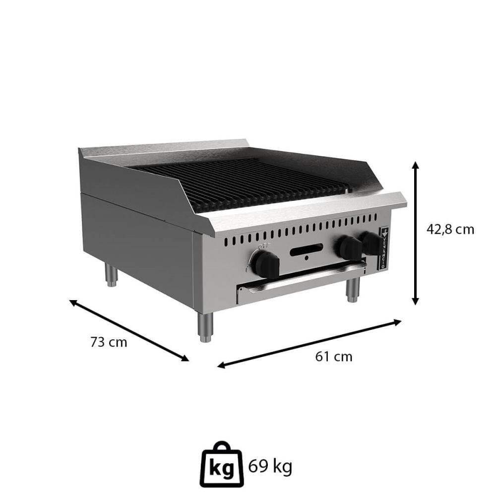 Chapa Grill Charbroiler Prime de Mesa Venâncio a Gás Baixa Pressão em ...